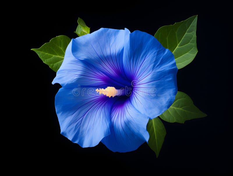 Blue Morning Glory Flower in Studio Background, Single Blue Morning ...