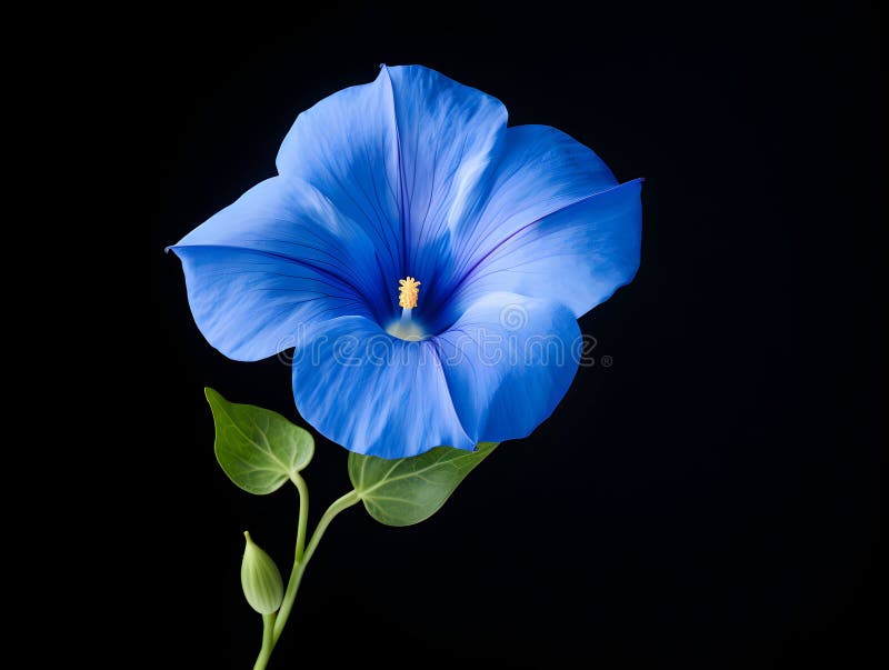 Blue Morning Glory Flower in Studio Background, Single Blue Morning ...