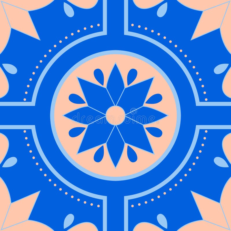 Blue Moroccan Tile Pattern in Vector Stock Vector - Illustration of ...