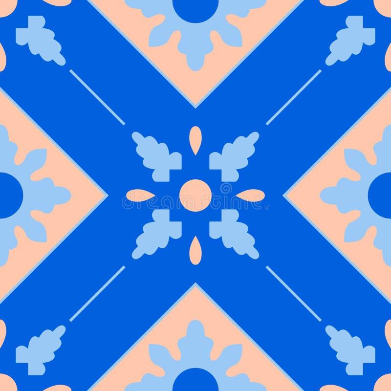Blue Moroccan Tile Pattern in Vector Stock Vector - Illustration of ...