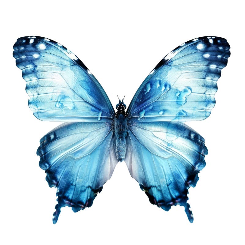 Blue Morpho Butterfly on Transparent Background Stock Photo - Image of ...