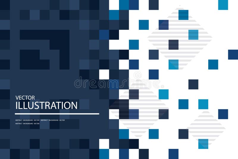 Blue Mosaic, Abstract Square Pixels Background Stock Vector ...