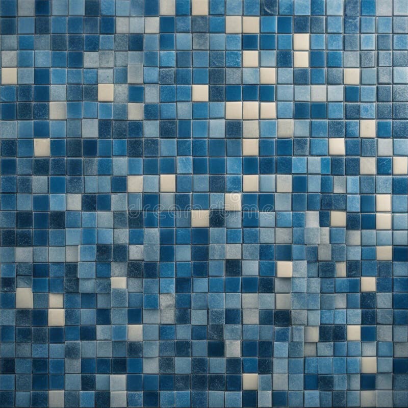 Blue Mosaic Background _A Blue Tile Background with a Patchwork and a ...