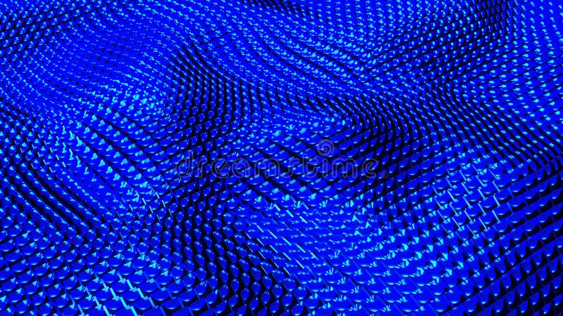 Blue Mosaic Background, 3D Waves from Square Metal Shapes Stock ...