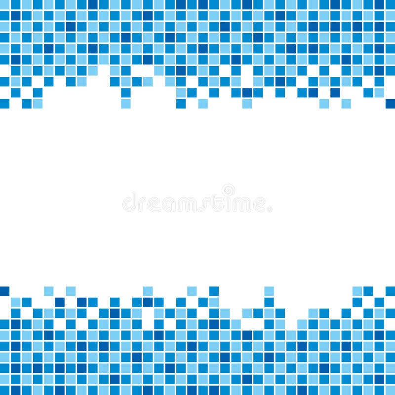Blue Mosaic Seamless Pattern. Old Mosaics Surface Vector Graphic ...