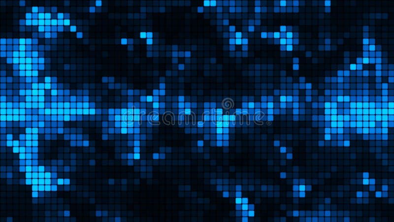 Blue Mosaic Background in Technology Concept. Abstract Blue LED Squares ...