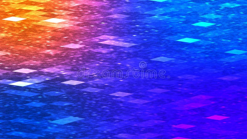Blue Mosaic Background in Technology Concept. Abstract Blue LED Squares ...