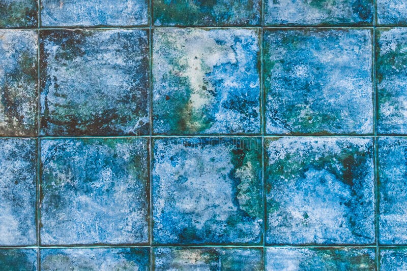 Blue Mosaic Ceramic Square Tiles with Abstract Pattern Texture ...