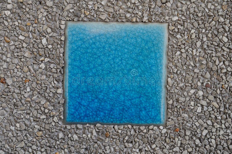 Blue Mosaic Inserted between Arenaceous Rock. Stock Image - Image of ...