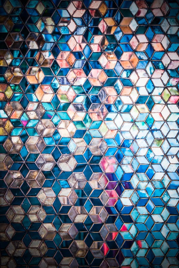 Blue mosaic mirror pattern stock image. Image of decoration - 113032039