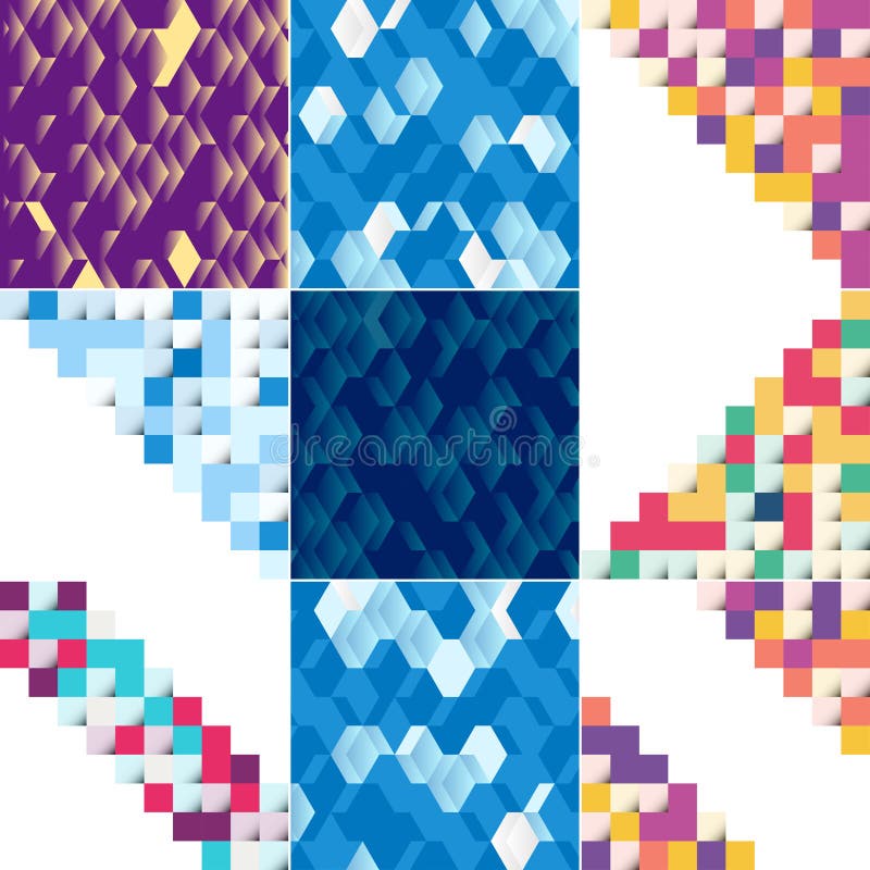 Blue Mosaic Pattern with a Mosaic Color Gradient Vector Illustration ...