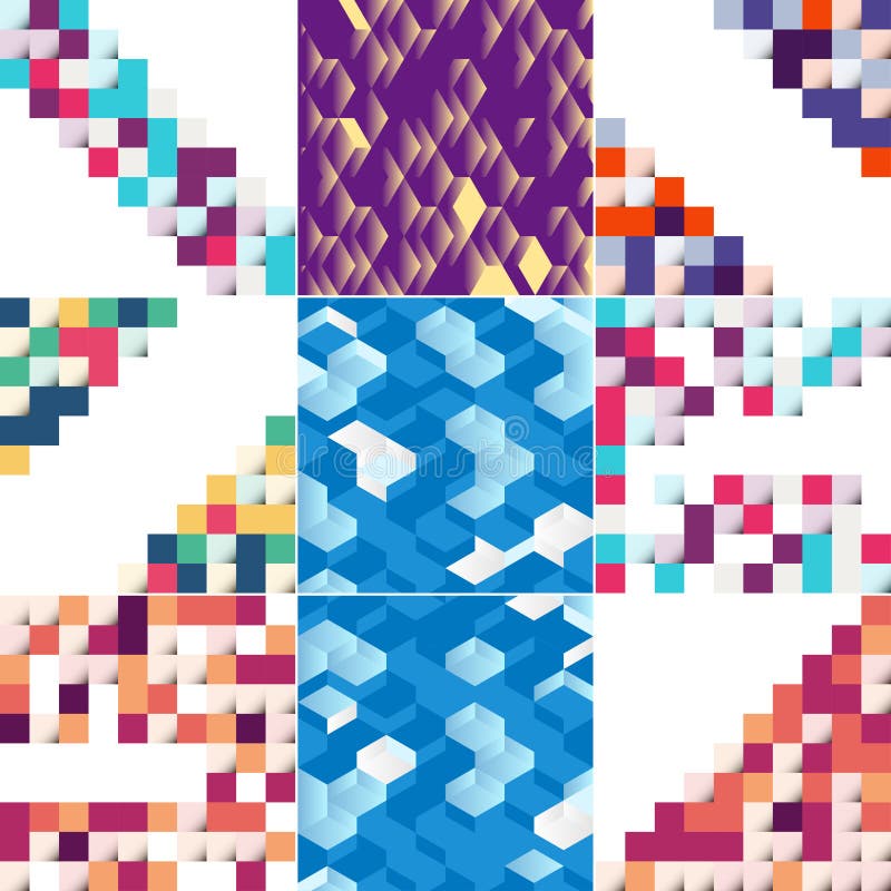 Blue Mosaic Pattern with a Mosaic Color Gradient Vector Illustration ...
