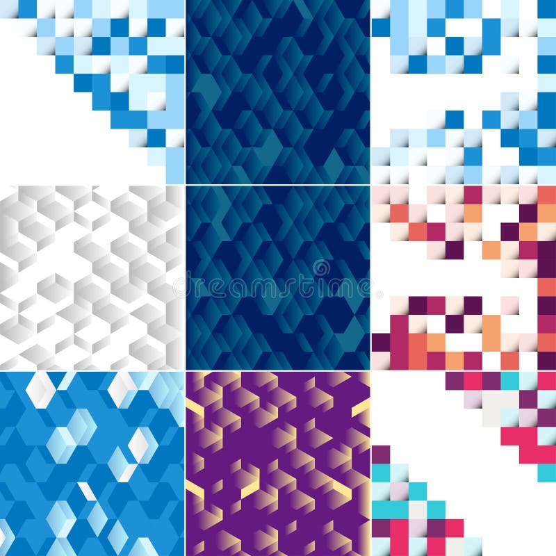 Blue Mosaic Pattern with a Mosaic Color Gradient Vector Illustration ...