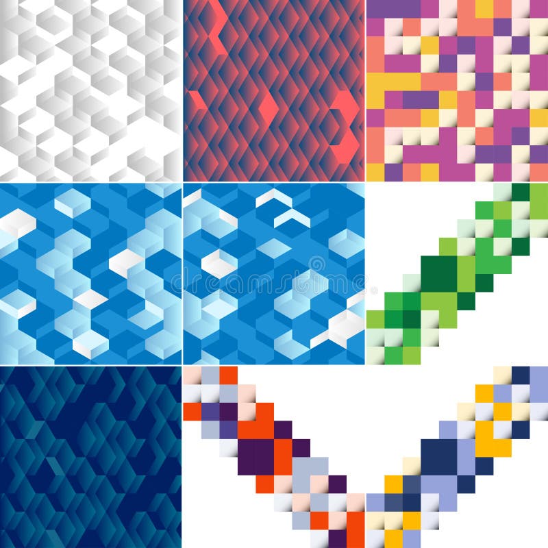 Blue Mosaic Pattern with a Mosaic Color Gradient Vector Illustration ...