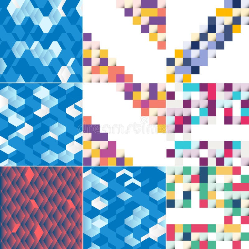 Blue Mosaic Pattern with a Mosaic Color Gradient Vector Illustration ...