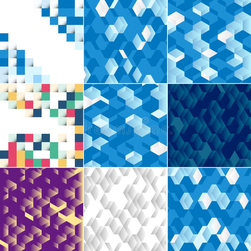 Blue Mosaic Pattern with a Mosaic Color Gradient Vector Illustration ...