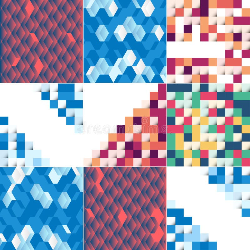 Blue Mosaic Pattern with a Mosaic Color Gradient Vector Illustration ...