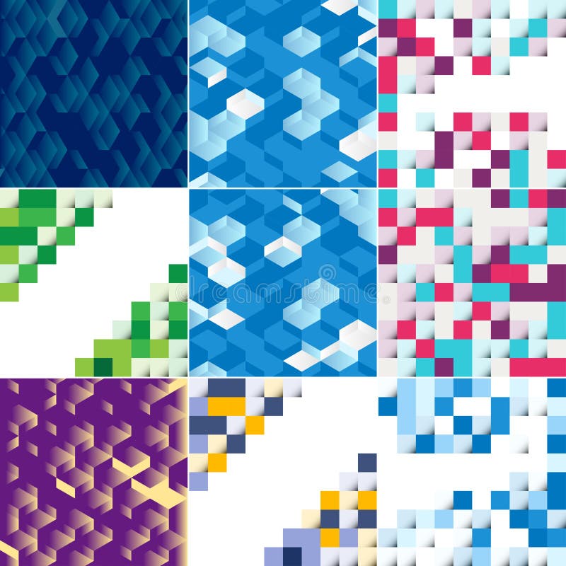 Blue Mosaic Pattern with a Mosaic Color Gradient Vector Illustration ...