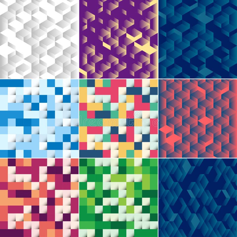 Blue Mosaic Pattern with a Mosaic Color Gradient Vector Illustration ...