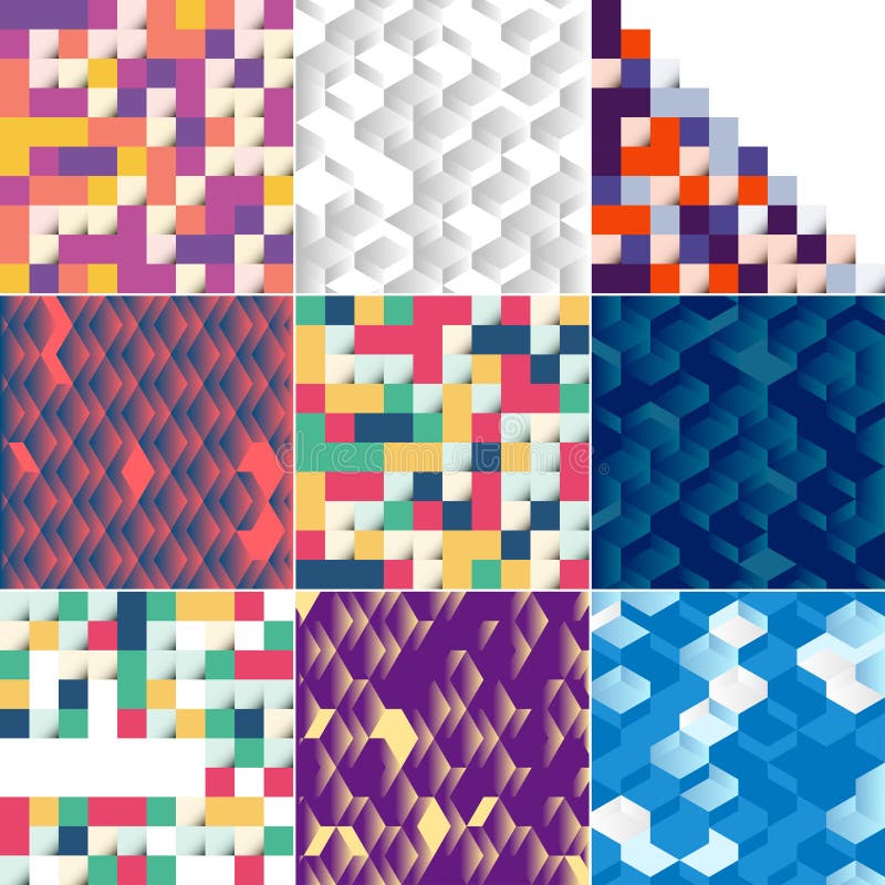 Blue Mosaic Pattern with a Mosaic Color Gradient Vector Illustration ...