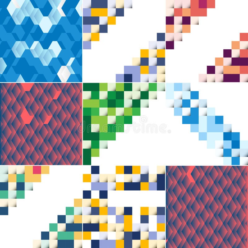 Blue Mosaic Pattern with a Mosaic Color Gradient Vector Illustration ...