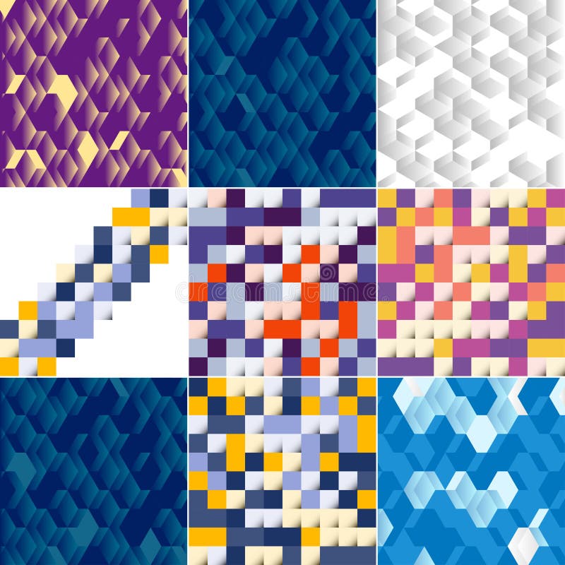 Blue Mosaic Pattern with a Mosaic Color Gradient Vector Illustration ...