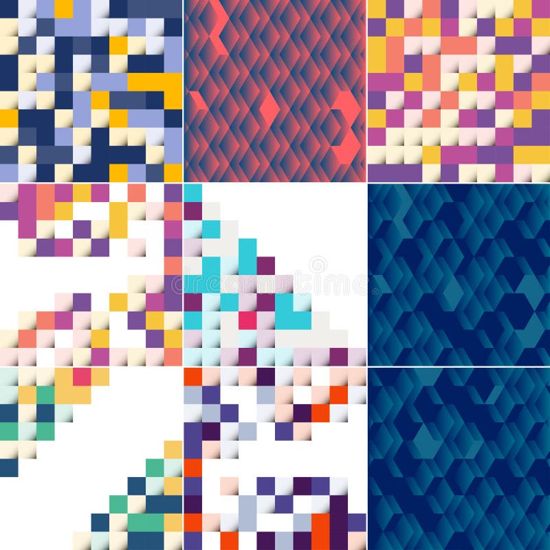 Blue Mosaic Pattern with a Mosaic Color Gradient Vector Illustration ...