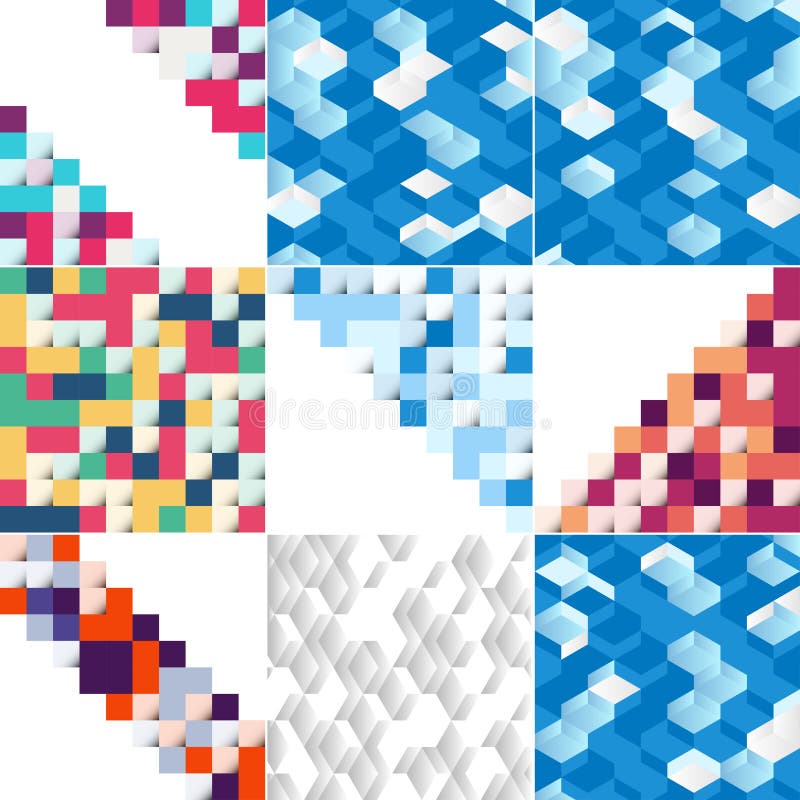 Blue Mosaic Pattern with a Mosaic Color Gradient Vector Illustration ...
