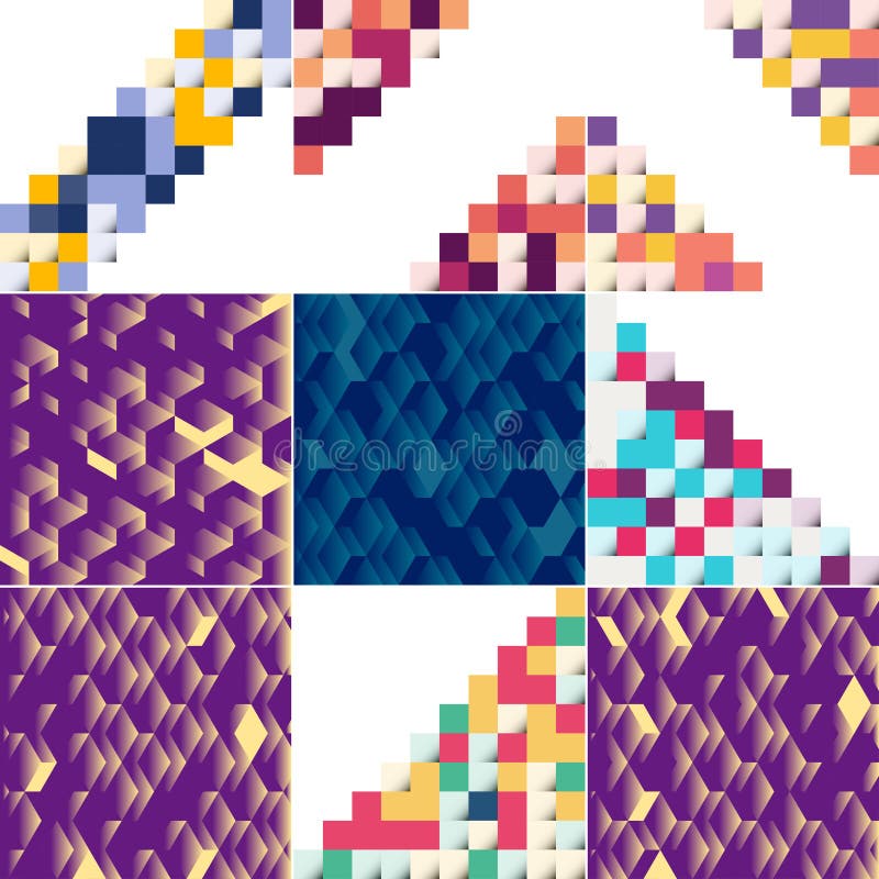 Blue Mosaic Pattern with a Mosaic Color Gradient Vector Illustration ...