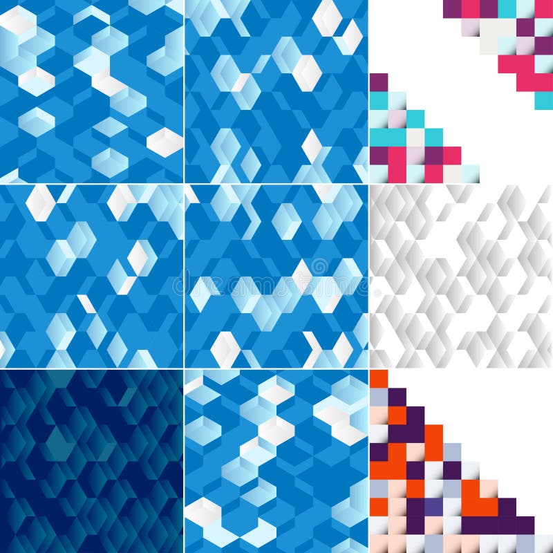 Blue Mosaic Pattern with a Mosaic Color Gradient Vector Illustration ...