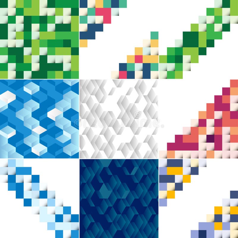 Blue Mosaic Pattern with a Mosaic Color Gradient Vector Illustration ...