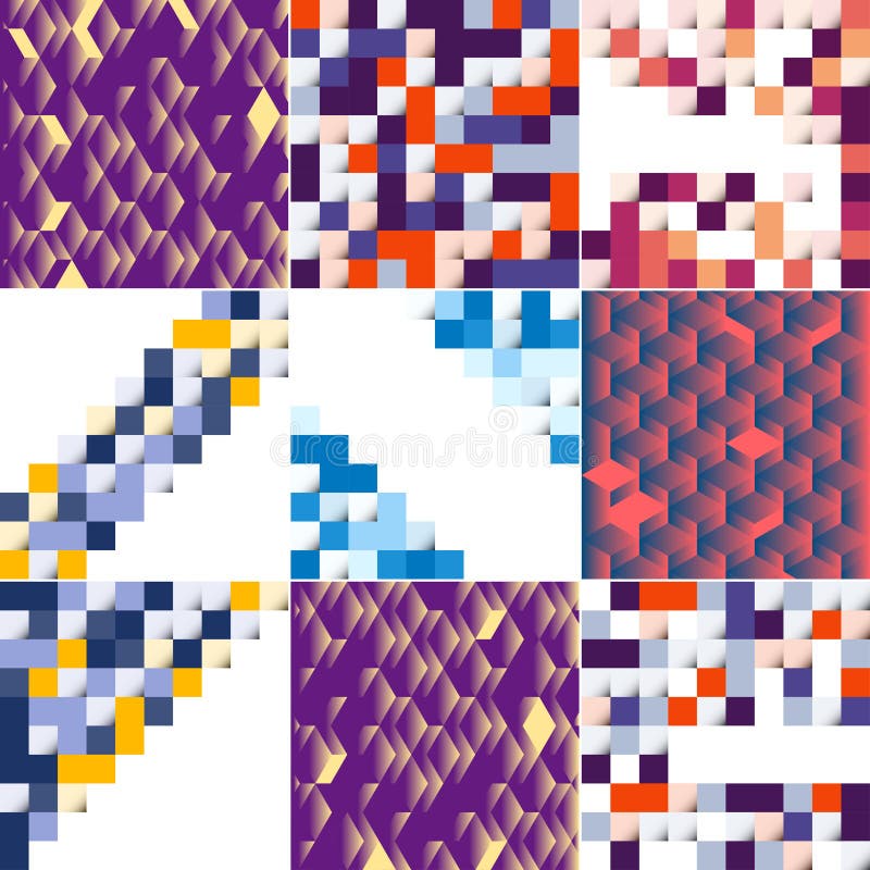 Blue Mosaic Pattern with a Mosaic Color Gradient Vector Illustration ...