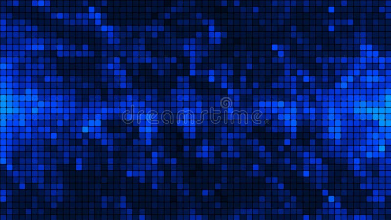 Blue Mosaic Tile Background in Technology Concept. Abstract Blue LED ...