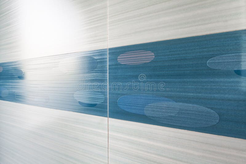 Blue Mosaic Tile Horizontal Perspective Stock Photo - Image of building ...