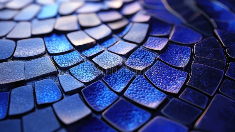 Blue Mosaic Tile Pattern with a Blue Background Stock Image - Image of ...