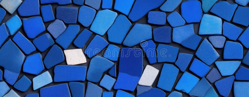 Blue Mosaic Tile Texture Background Irregular Shapes Craftsmanship ...
