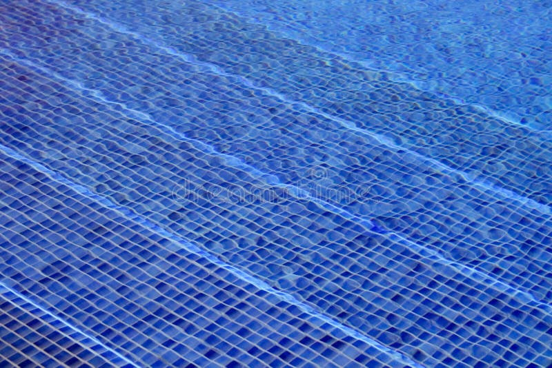 Blue Mosaic Tiled Swimming Pool Steps Seen through Water - Image Stock ...