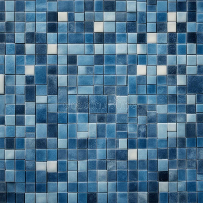 Blue Mosaic Tiles _A Blue Tile Background with a Patchwork and a Shiny ...