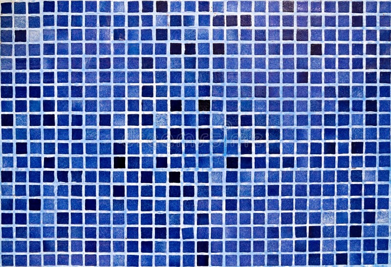 Blue Mosaic Wall Texture Background Stock Image - Image of building ...
