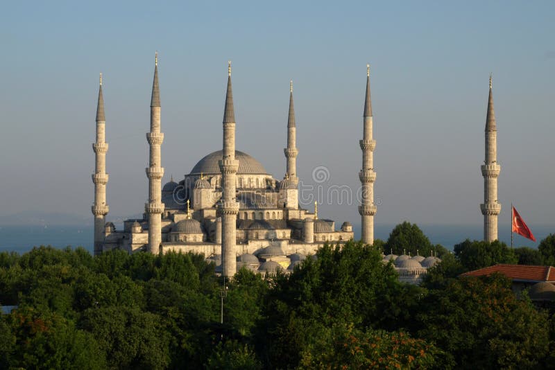 Turkish Mosk stock photo. Image of bush, dome, spires, turkey - 117936