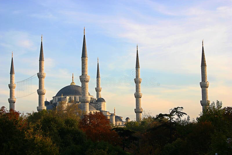 Turkish Mosk stock photo. Image of bush, dome, spires, turkey - 117936