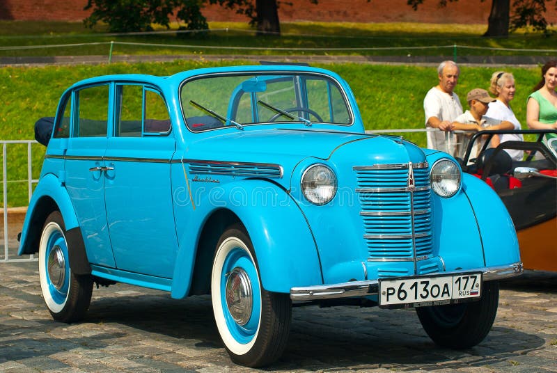 Blue Moskvich (vintage Car USSR) Editorial Stock Image - Image of ...