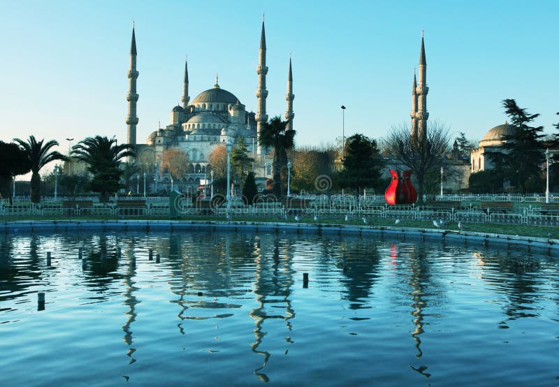 Blue mosque stock image. Image of mirror, empire, temple - 7728429