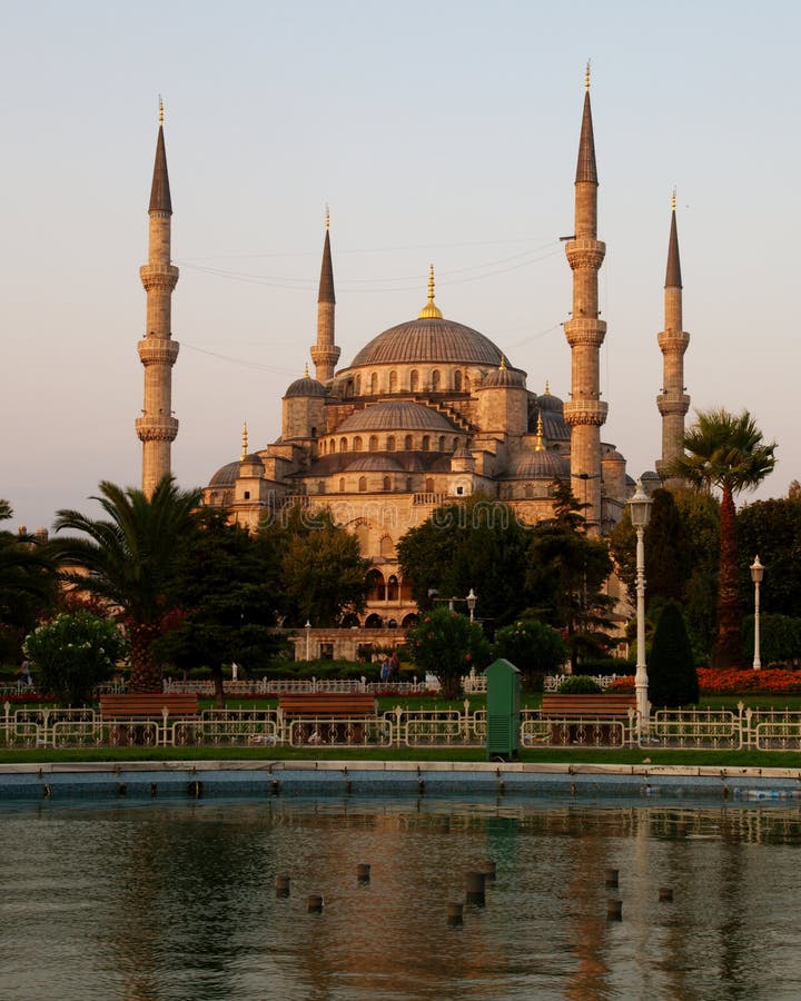 Blue Mosque stock photo. Image of mosque, dawn, reflection - 8501986