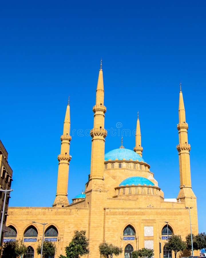 The Blue Mosque, in Beirut, Lebanon Stock Image - Image of arabic ...