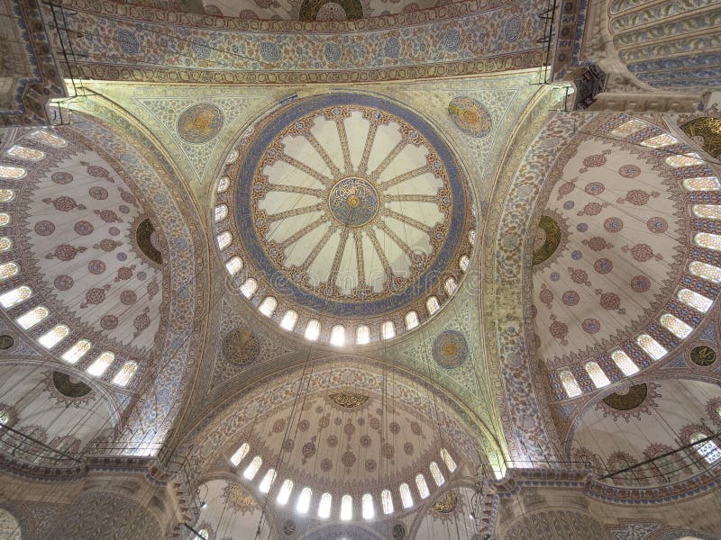 Blue Mosque Ceiling, Istanbul Stock Photo - Image of gate, ancient ...