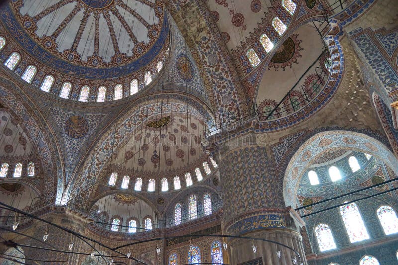 Inside Blue Mosque. Sultan Ahmed Mosque, Istanbul Turkey Stock Photo ...