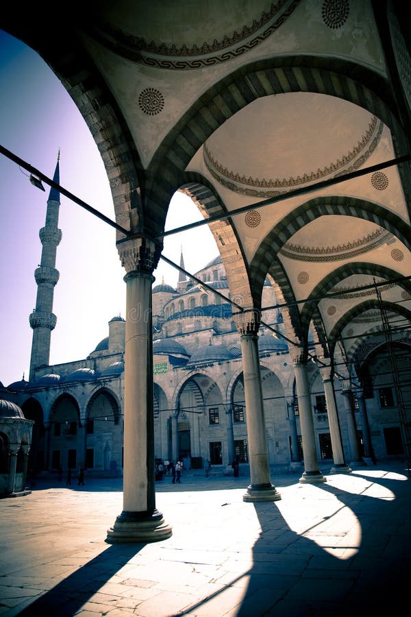 Blue Mosque Courtyard / Istanbul / Split Toning Stock Image - Image of ...