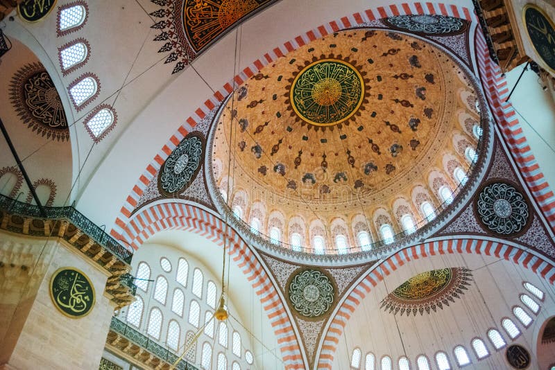 Blue Mosque Inside Also Known As Sultan Ahmed Mosque Stock Image ...