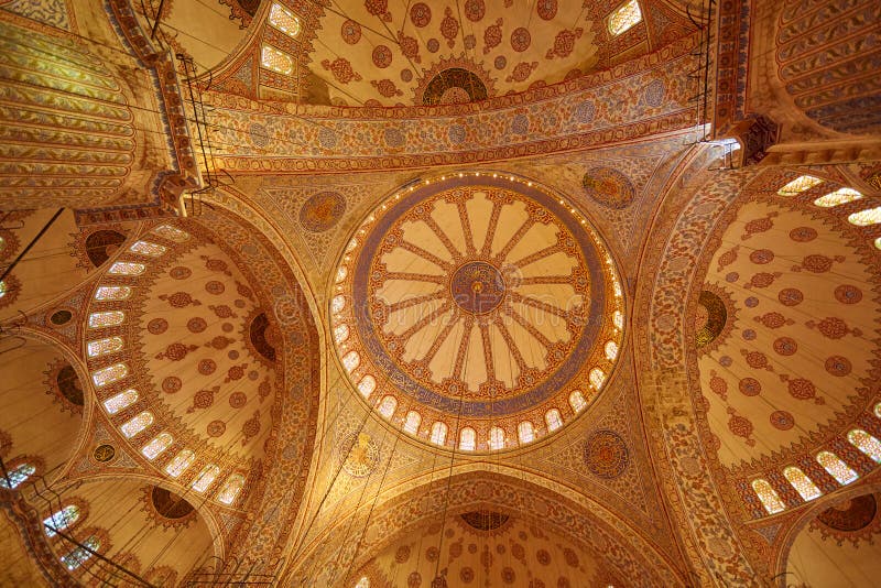 Blue Mosque Interior in Istanbul, Turkey. Turkish: Sultan Ahmet Cami ...